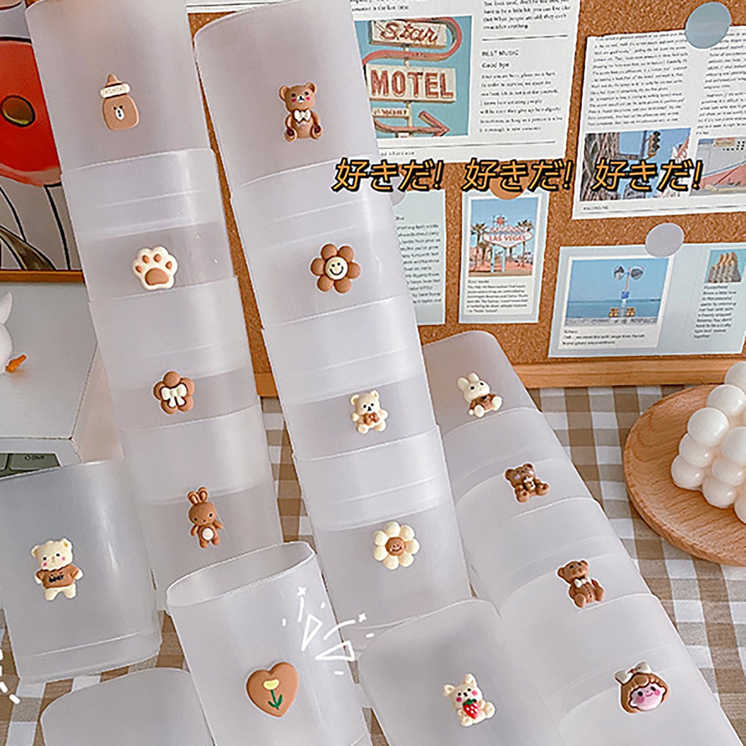 Khata Khori | Cartoon Transparent Frosted Pen Holder